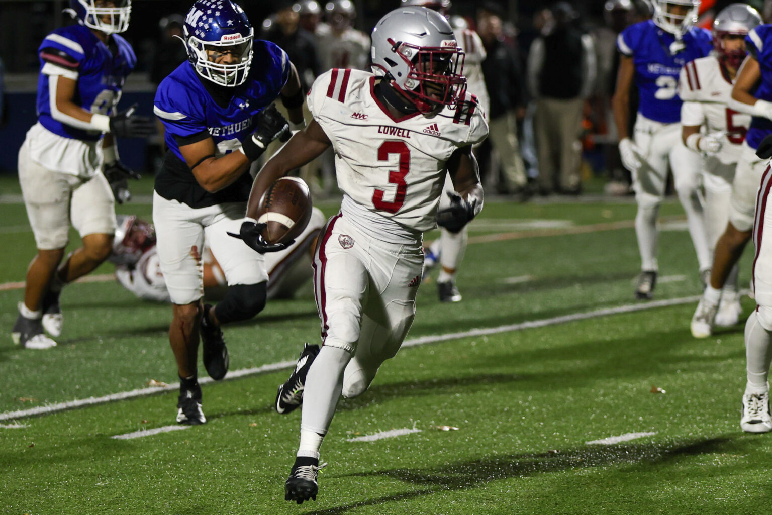 Joshua Amankwaah Powers Lowell to First Postseason Football Victory ...